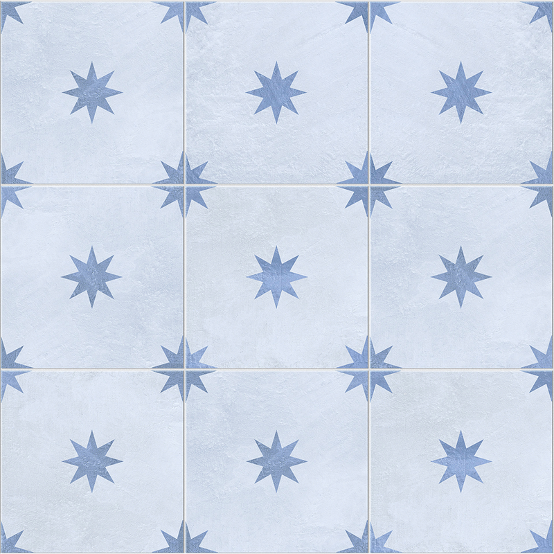 Marine 8x8 Blue Rhodes Star Decorative Pattern Tile | Tile Market of ...