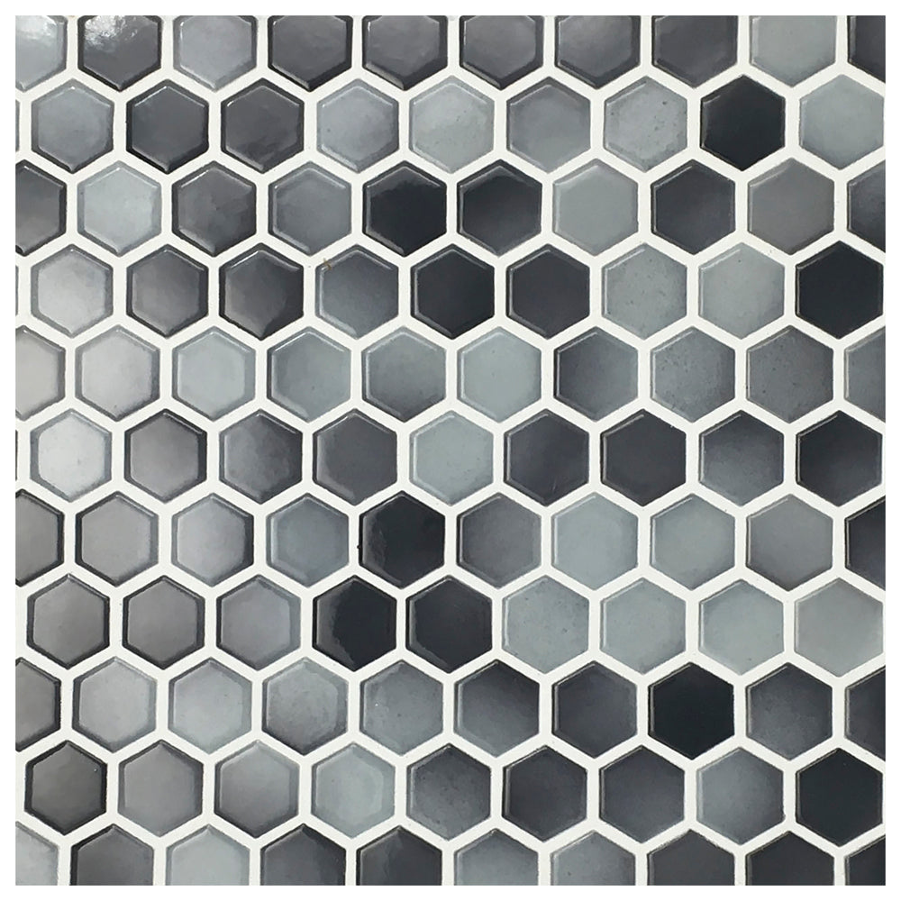 Makai 1" Hexagon Grey Mix Gloss Mosaic Tile – Tile Market of Delaware